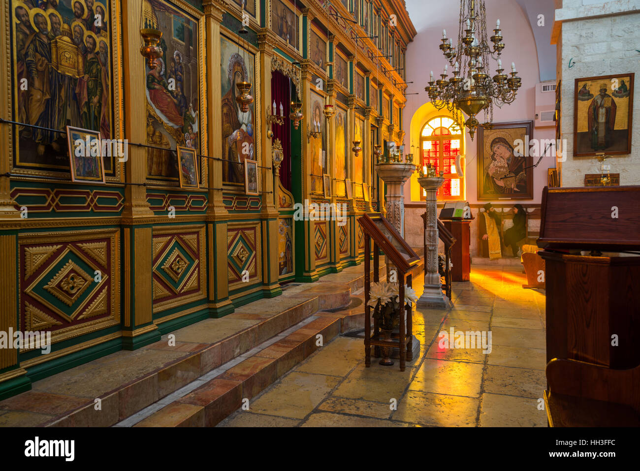 Interior of the Church of the Virgin Mary in the Beit Jala, Israel ...
