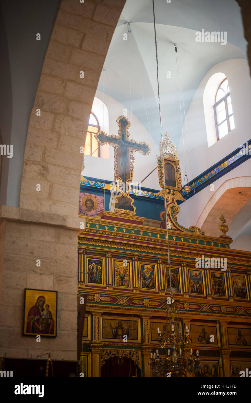 Interior of the Church of the Virgin Mary in the Beit Jala, Israel ...