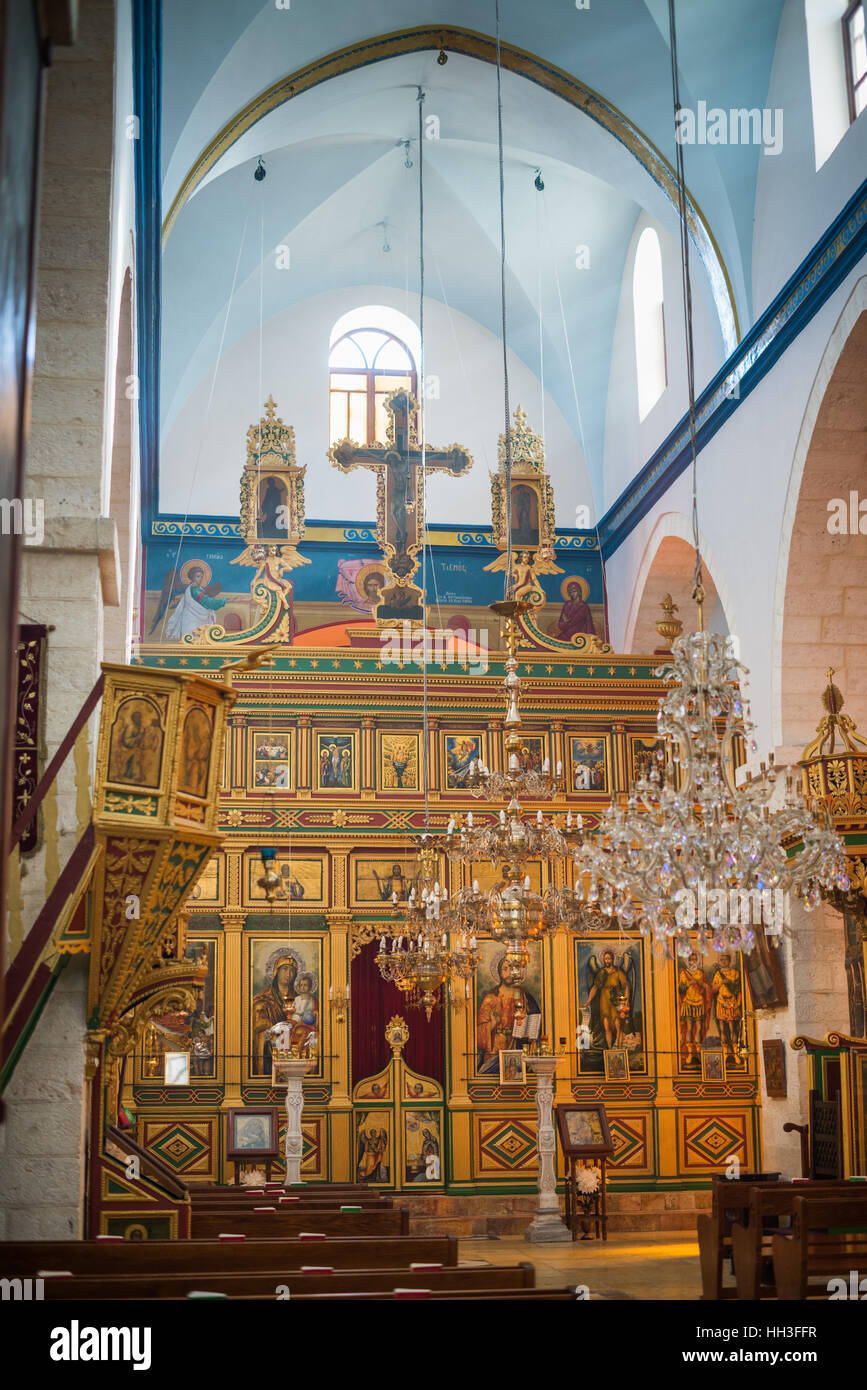 Interior of the Church of the Virgin Mary in the Beit Jala, Israel ...