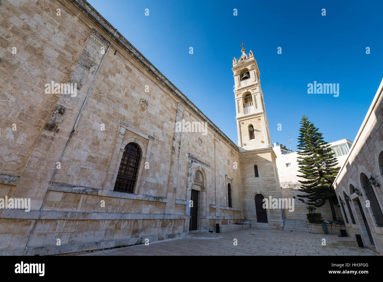 Exterior of the Church of the Virgin Mary in the Beit Jala, Israel ...