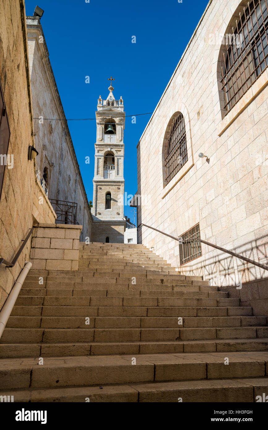 Exterior of the Church of the Virgin Mary in the Beit Jala, Israel ...