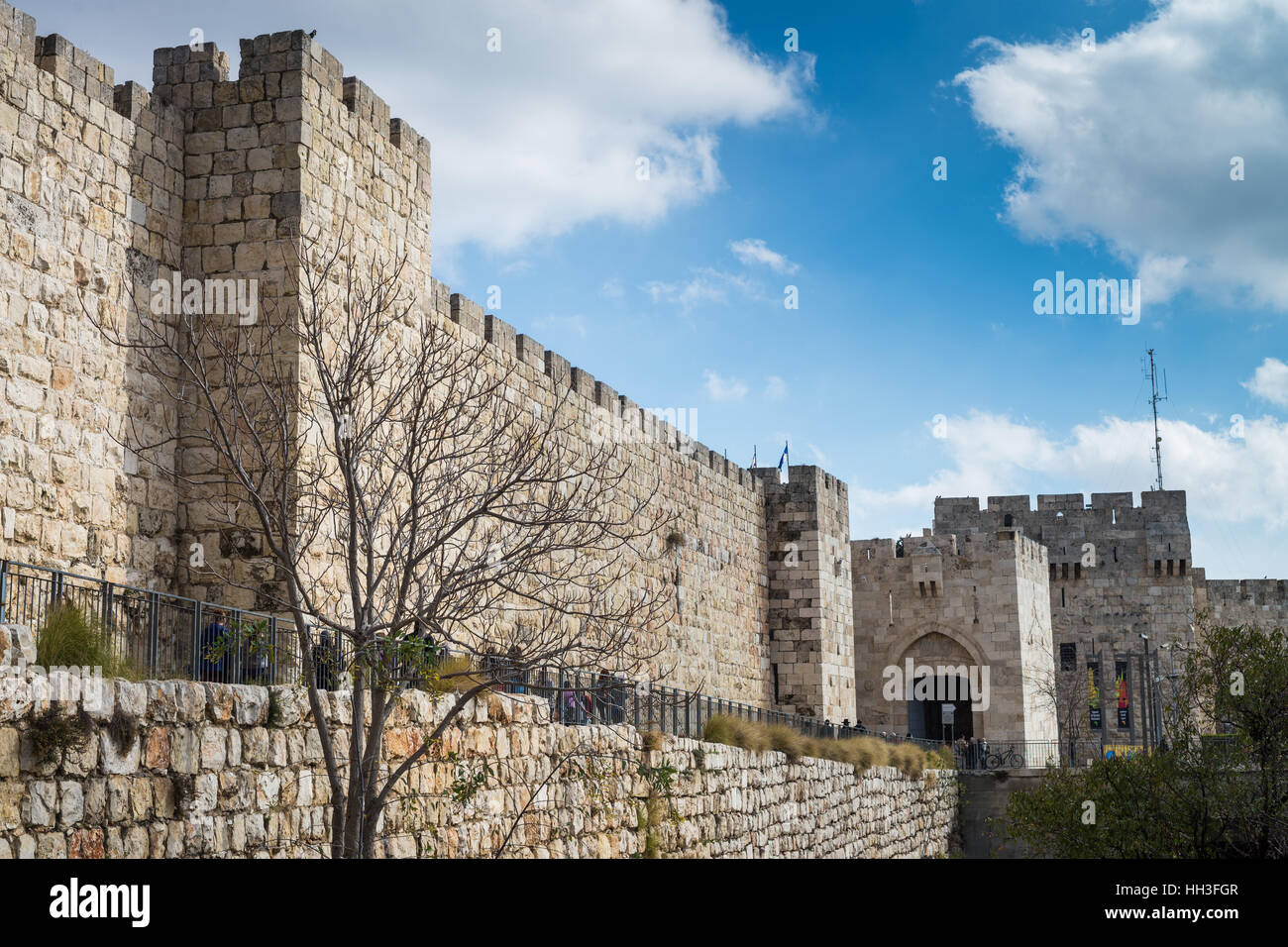 Walls and Jaffa Gate in Old city of jerusalem, Israel Stock Photo - Alamy