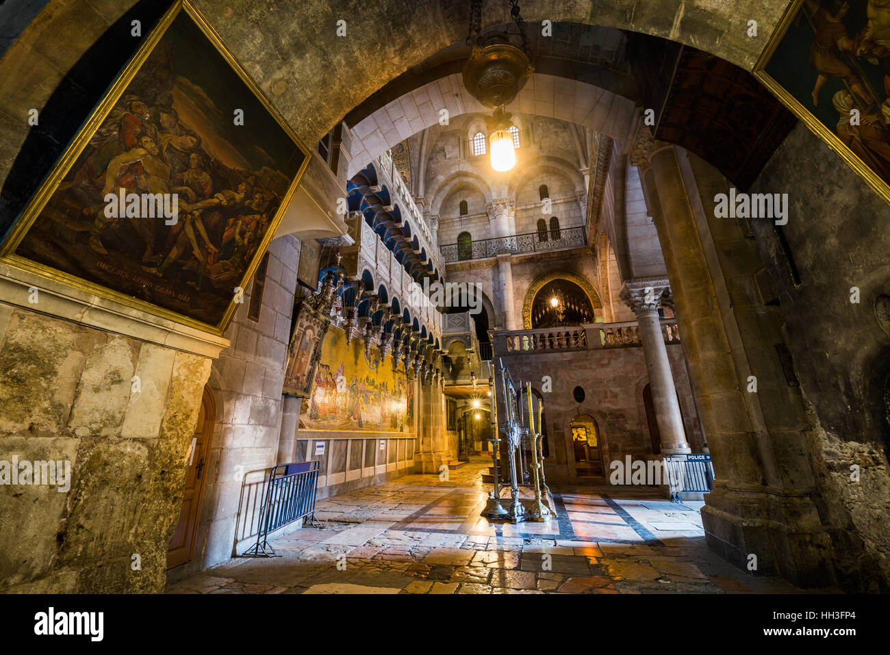 Interior of Church of the Holy Sepulchre, Stone of the Unction ...