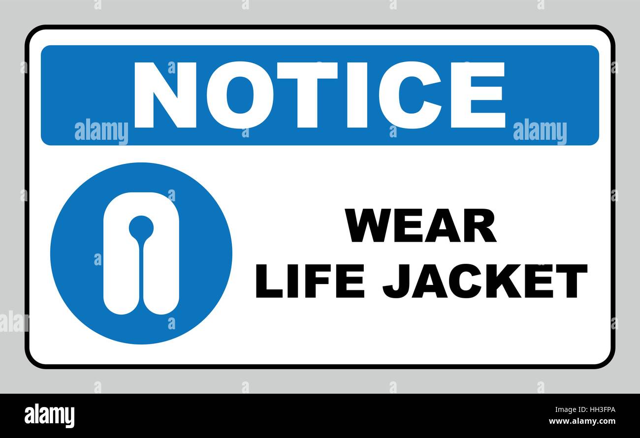 Life Jacket Wear Sign. Safety vest icon. Information mandatory symbol ...