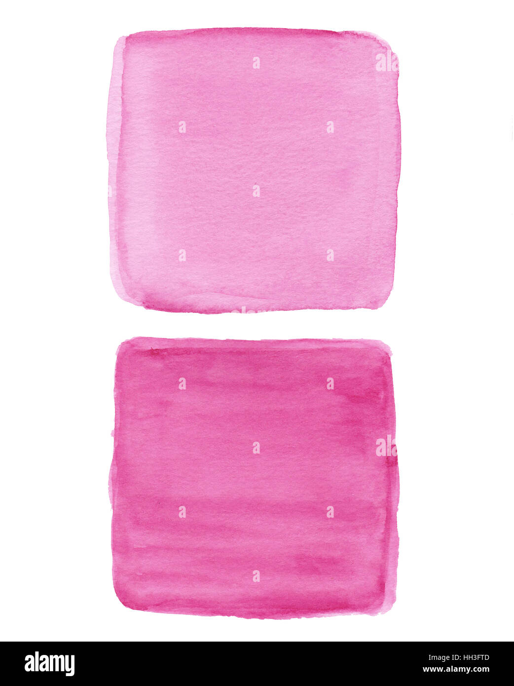 Light and dark pink colored hand painted watercolor background on white ...