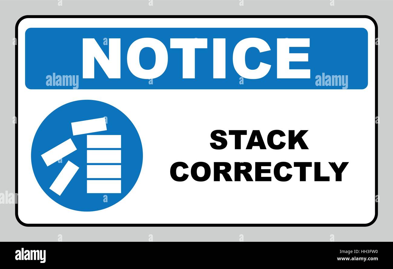 Mandatory Stack Correctly Sign. Information mandatory symbol in blue ...