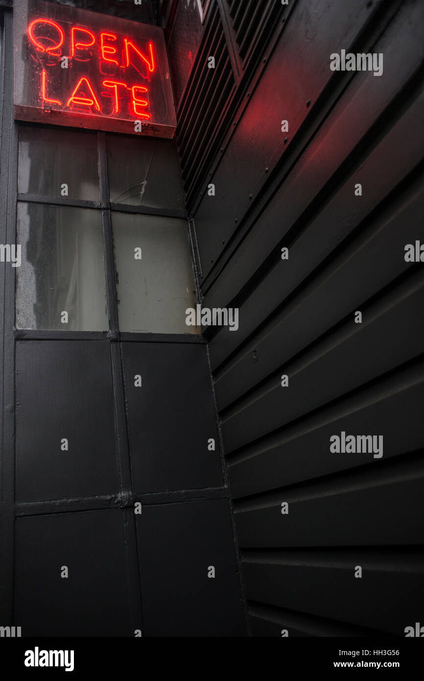 Open Late Neon Sign, London Stock Photo - Alamy