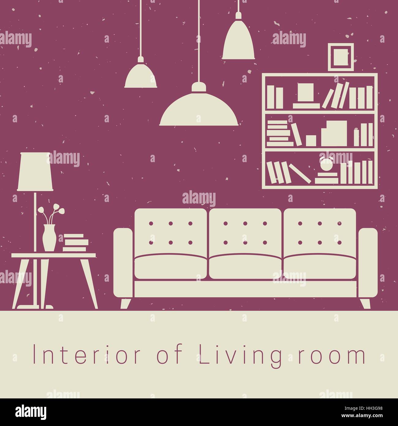 Simple living room in Stock Vector Images - Alamy