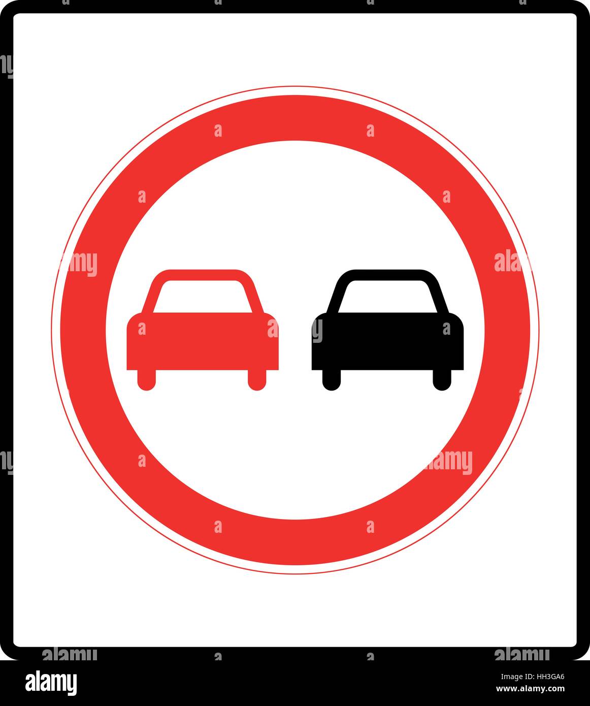 No overtaking road traffic sign icon isolated on white background ...