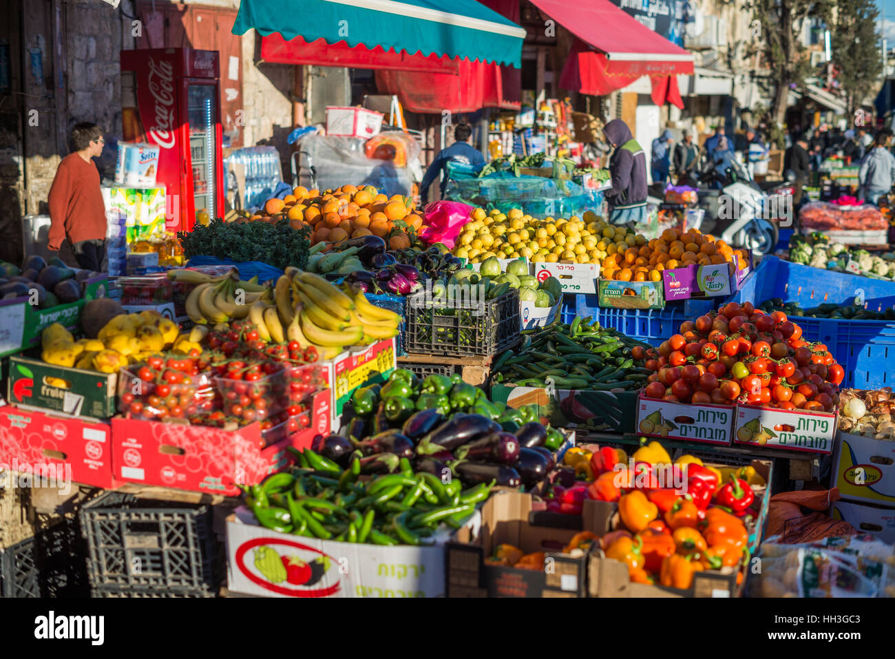 local market near of the Damascus Gate, Jerusalem, Israel Stock Photo ...