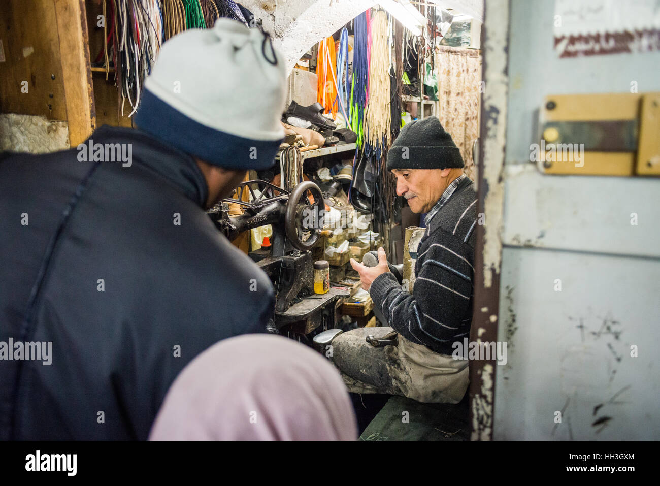 shoemaker, Old city Jerusalem, Middle east Stock Photo - Alamy
