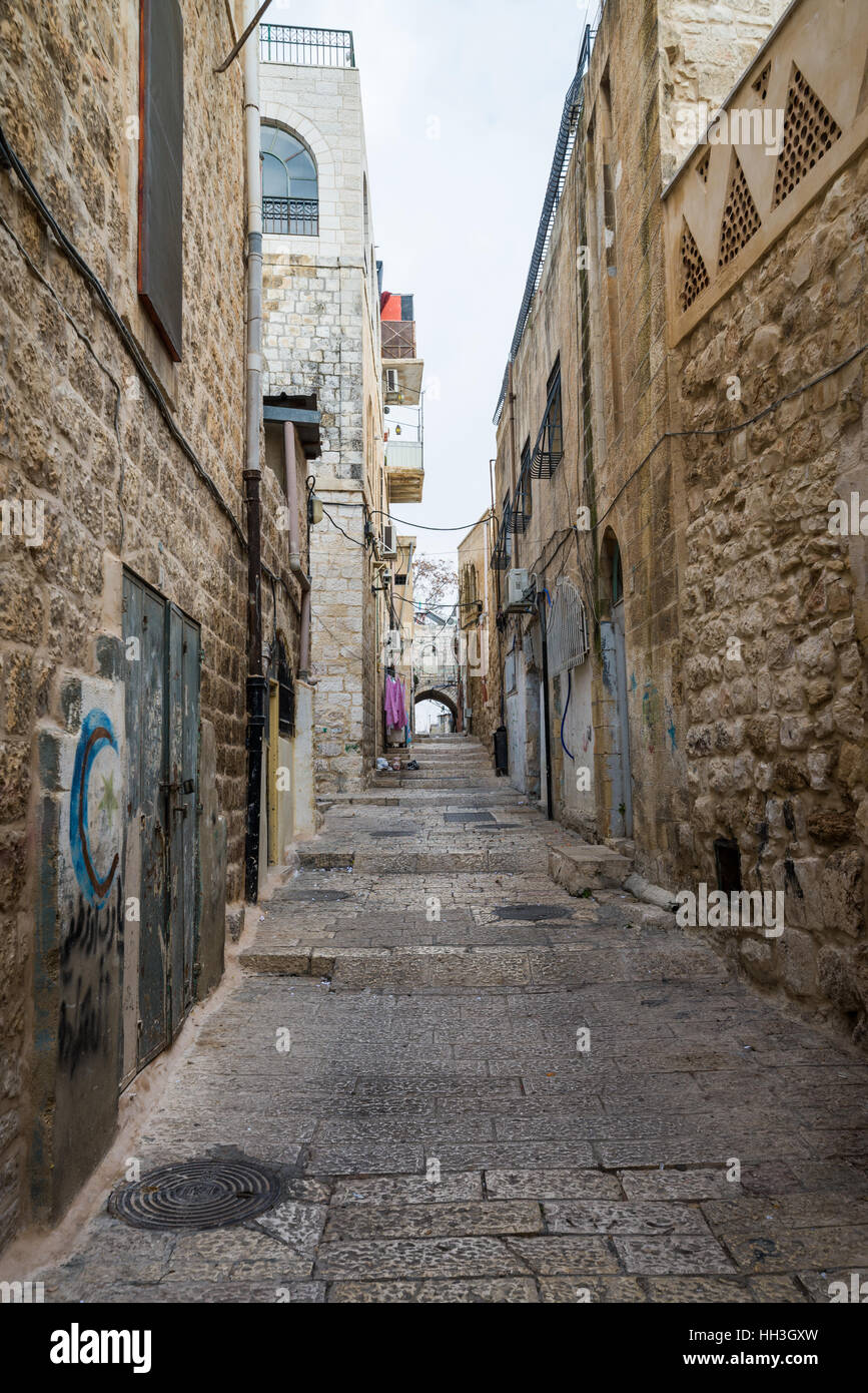 Street of the Old Jerusalem, Israel, asia Stock Photo - Alamy