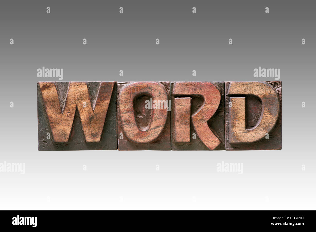 word assembled from vintage wooden typography letters isolated on ...