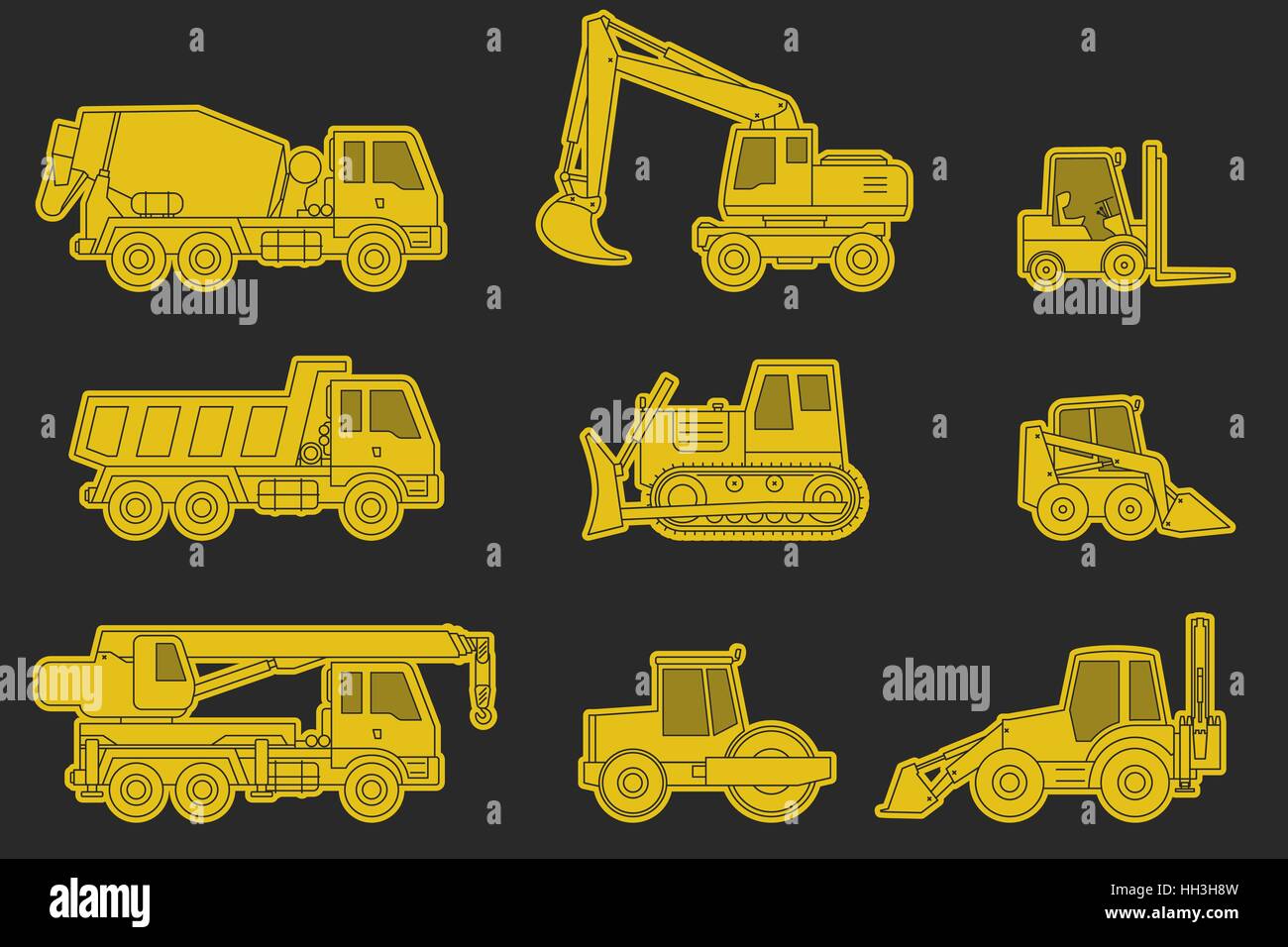 Construction machinery icons Stock Vector Image & Art - Alamy