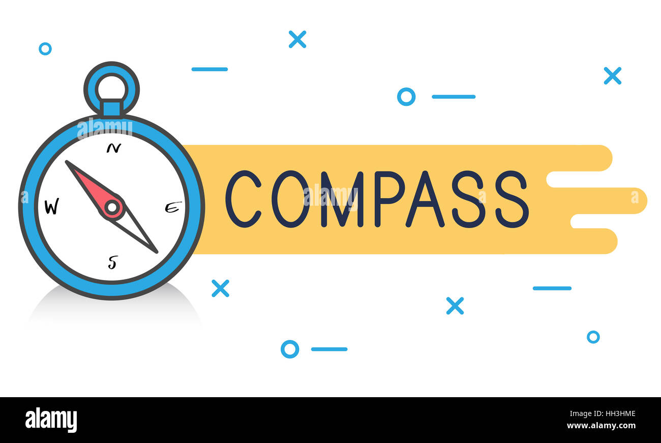 Compass Destination Navigation Route Direction Concept Stock Photo - Alamy