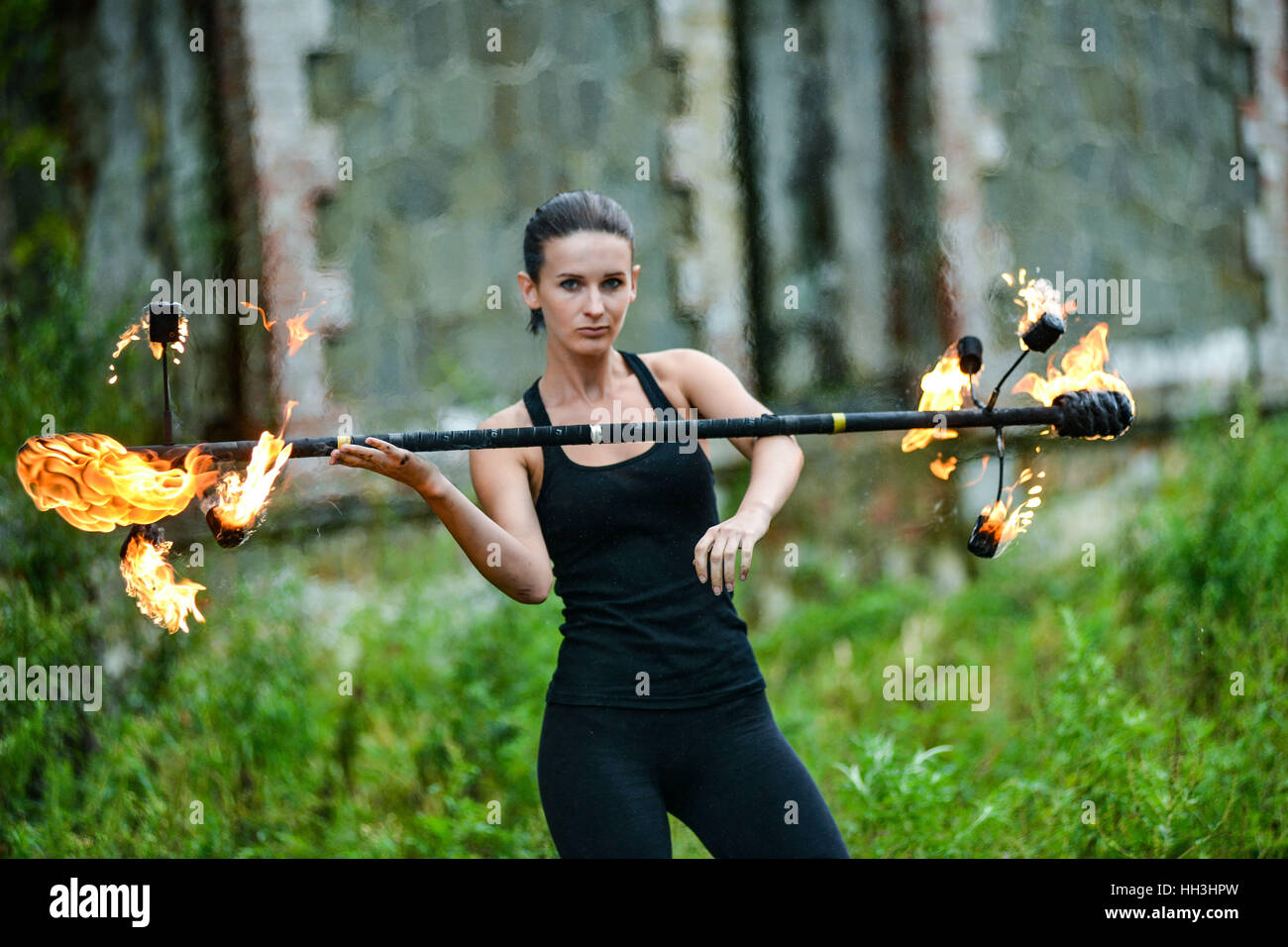 Fire twirling performer hi-res stock photography and images - Alamy