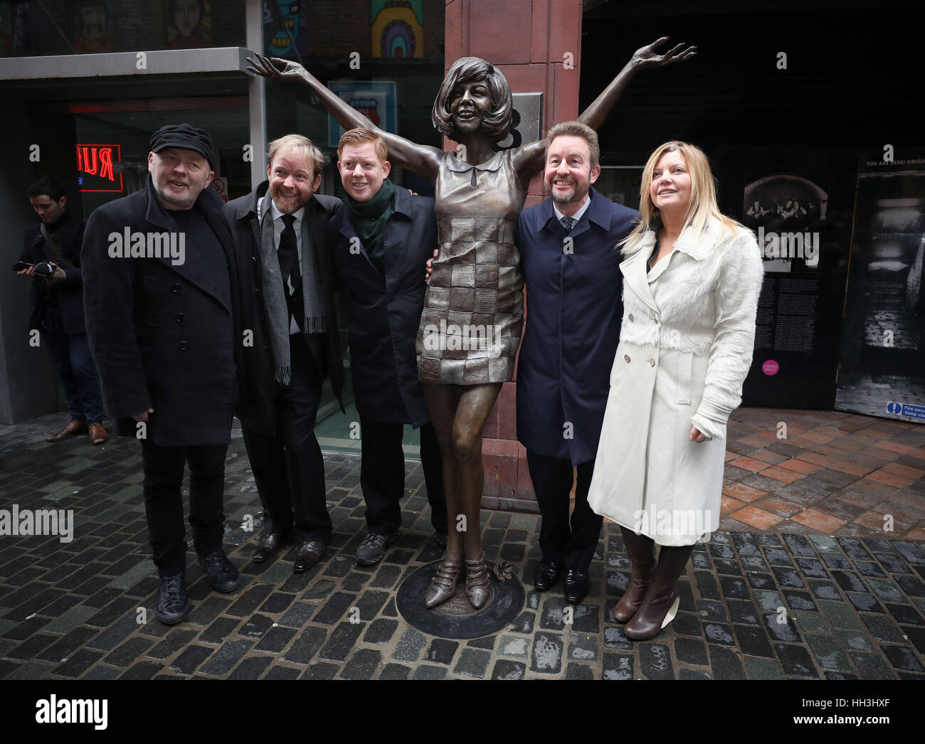 Artist Andy Edwards (left) with Cilla Black sons (left to right) Ben ...
