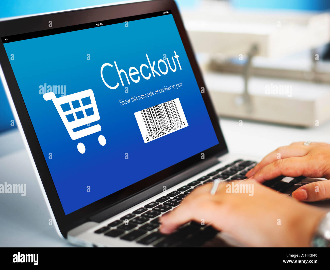 Checkout Purchase Online Shopping Concept Stock Photo - Alamy
