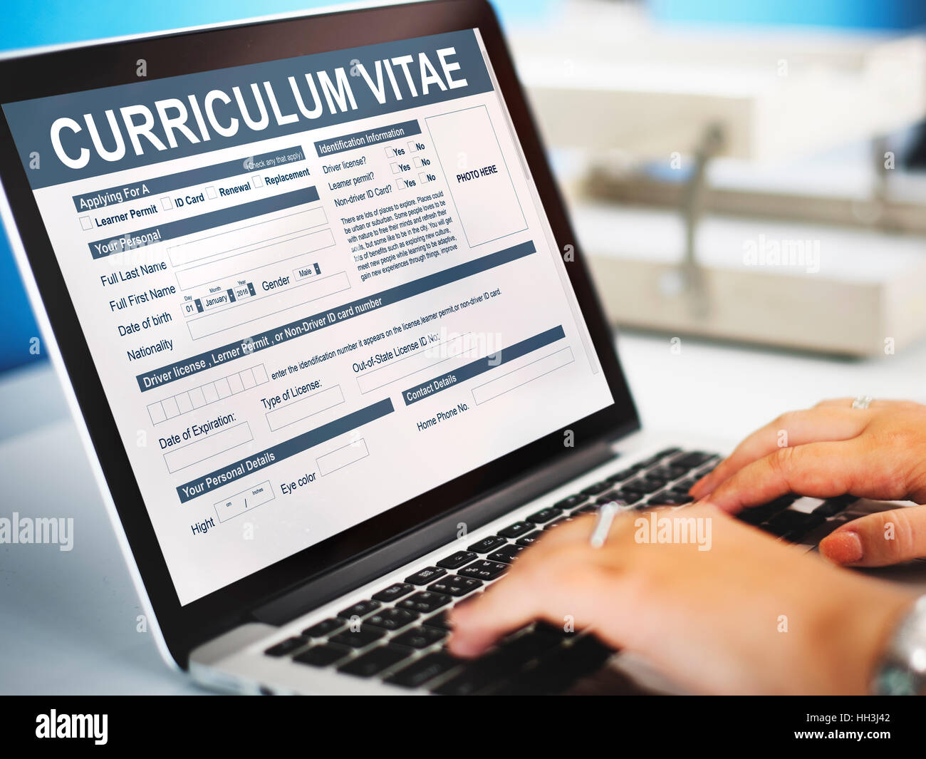 Curriculum Vitae Resume Job Application Concept Stock Photo - Alamy