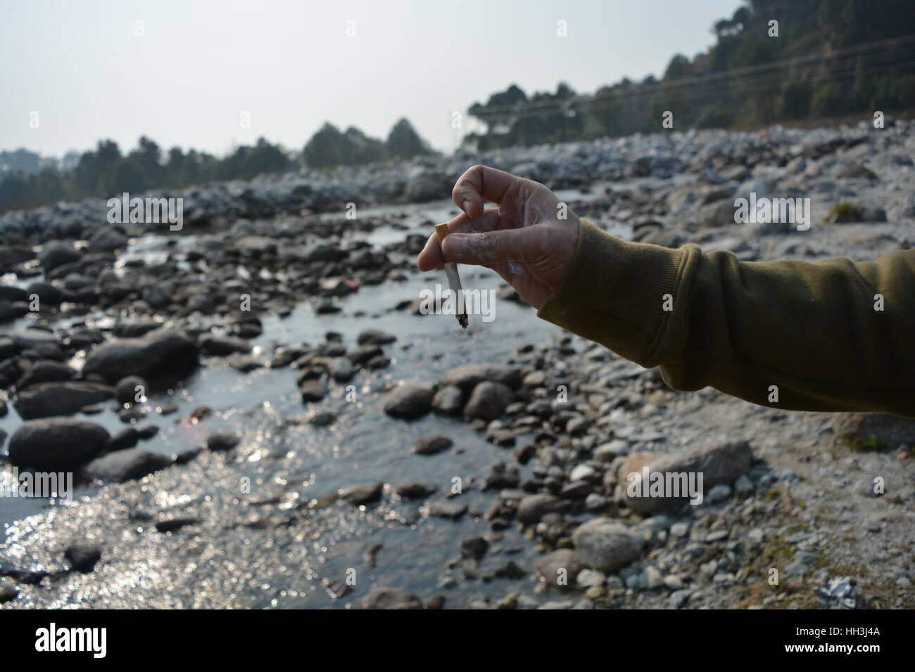smoke in the water Stock Photo - Alamy