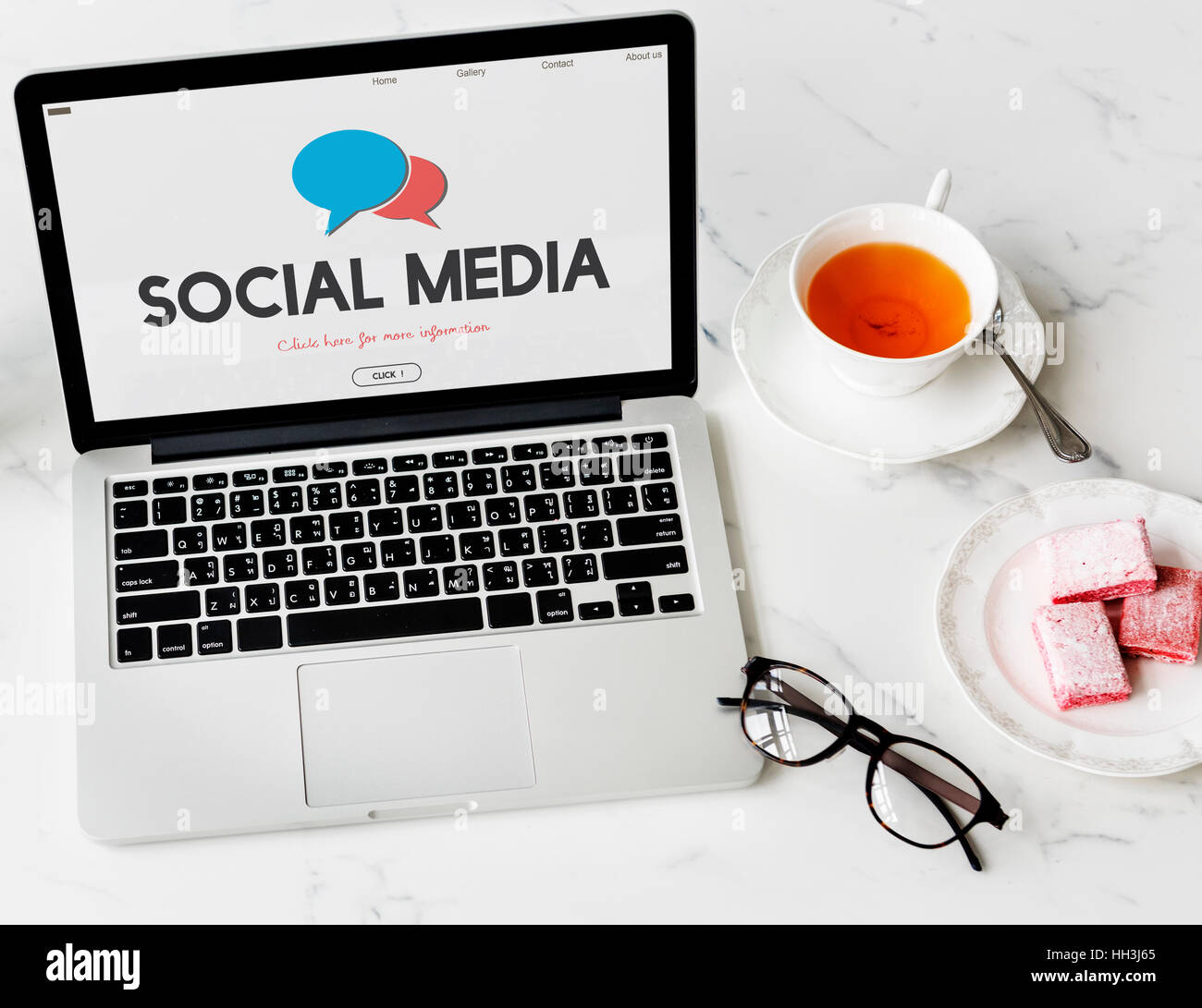 Social Blog Communication Connection Message Concept Stock Photo - Alamy