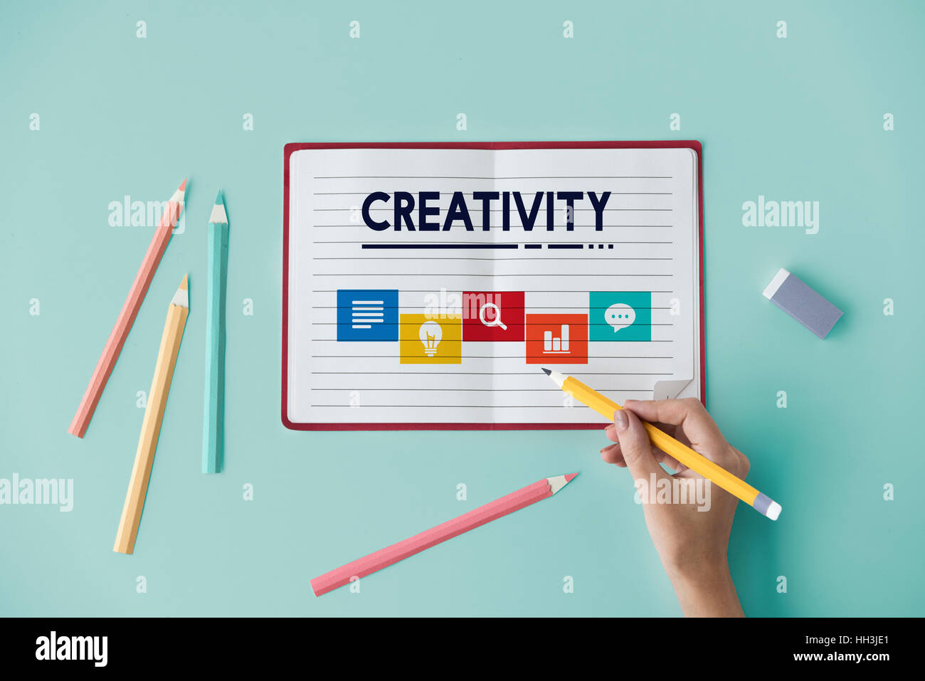 Creative Ideas Icon Boxes Concept Stock Photo - Alamy