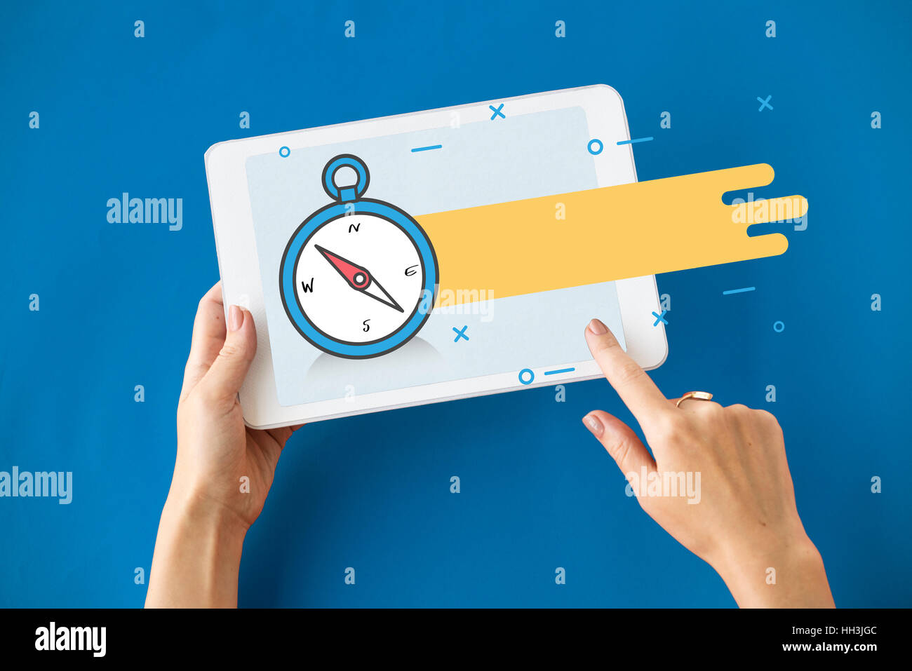 Compass Destination Navigation Route Direction Concept Stock Photo - Alamy