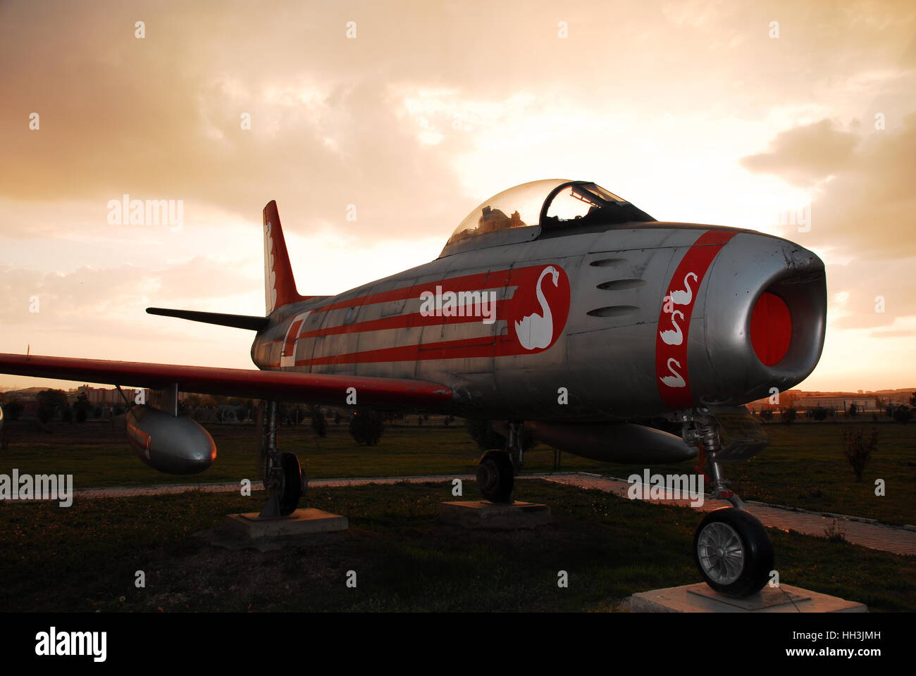 F-86 Sabre jet fighter aircraft at the Air Museum of Ankara Stock Photo ...