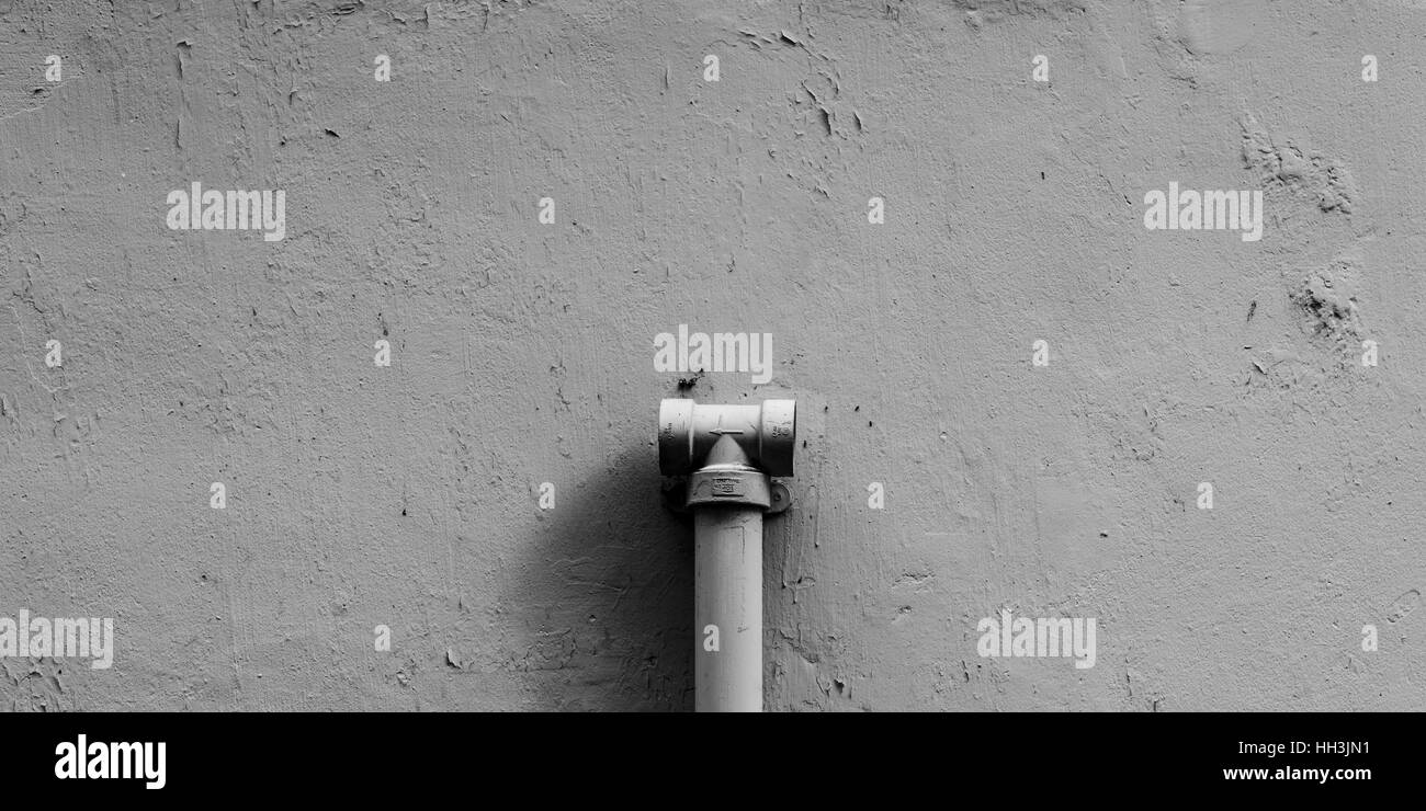 Shabby Plaster Wall Water Pipe Concept Stock Photo - Alamy