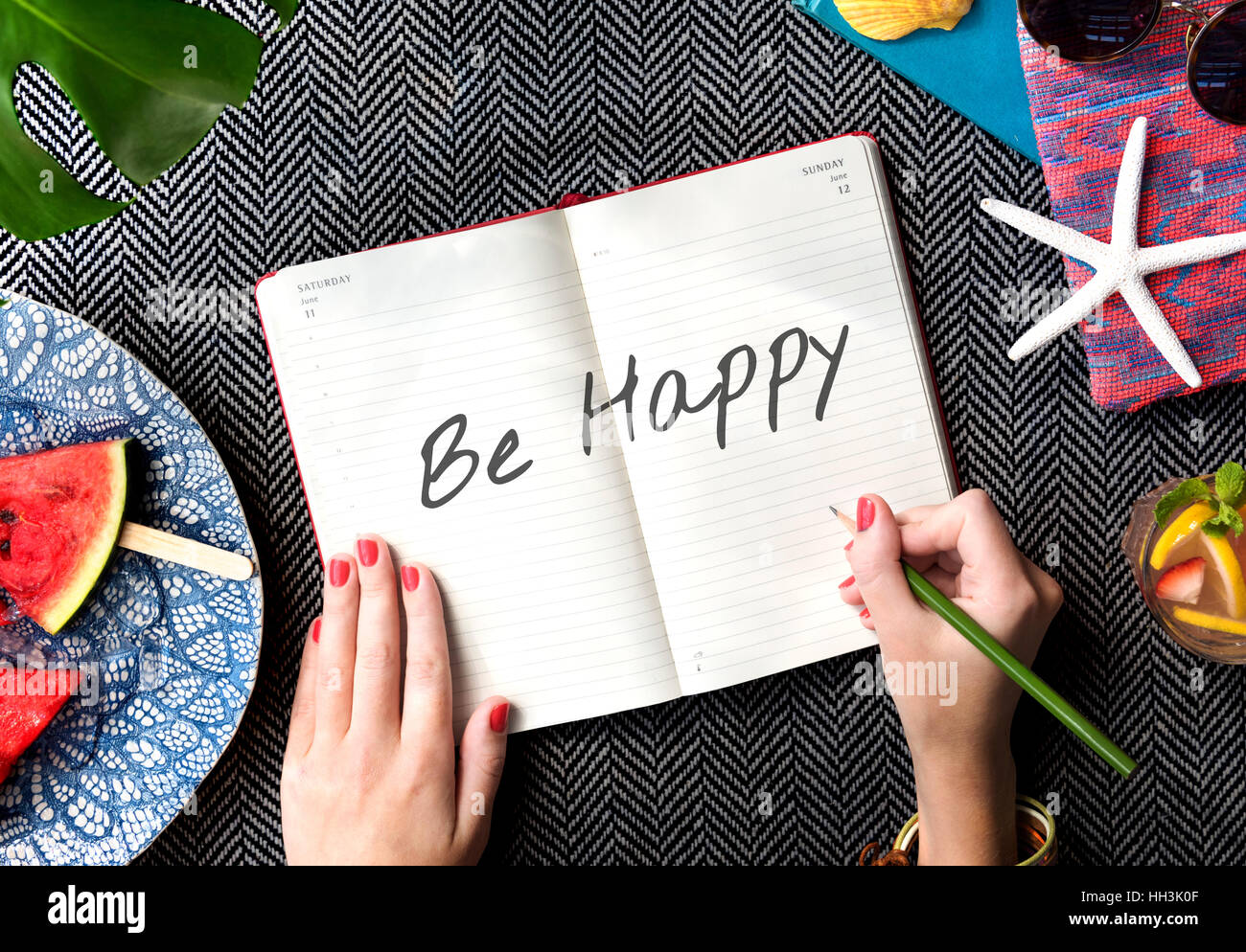 Be Happy Fun Weekends Concept Stock Photo - Alamy