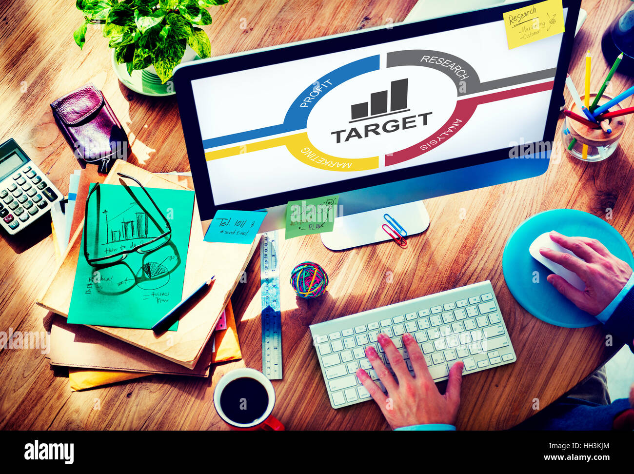 Target Achievement Mission Bar Chart Concept Stock Photo - Alamy