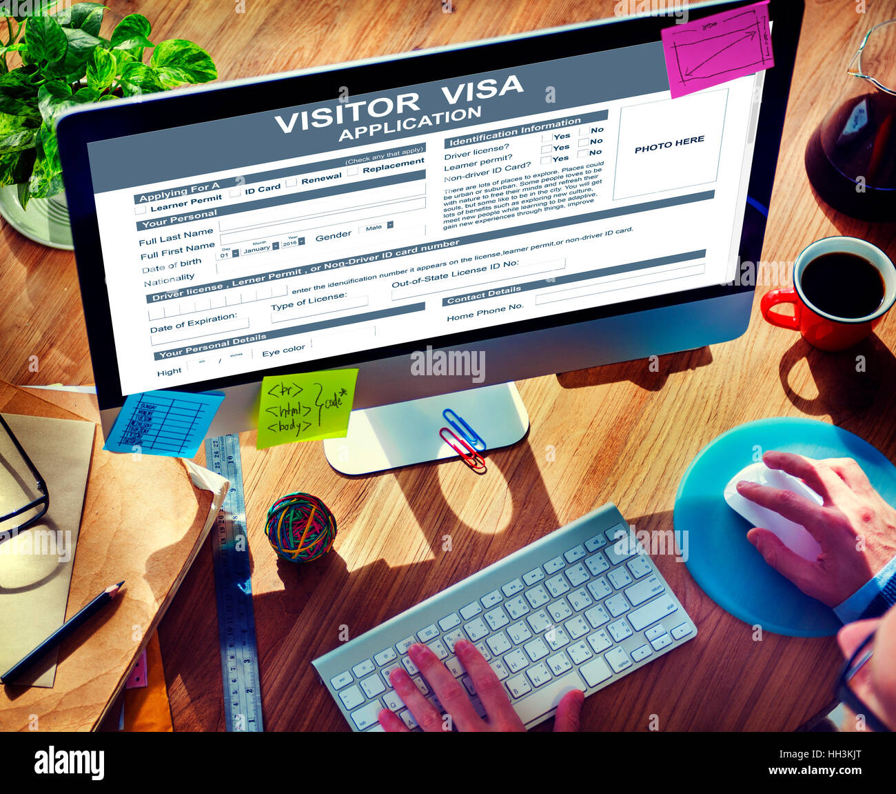 Visitor Visa Application Immigration Concept Stock Photo - Alamy