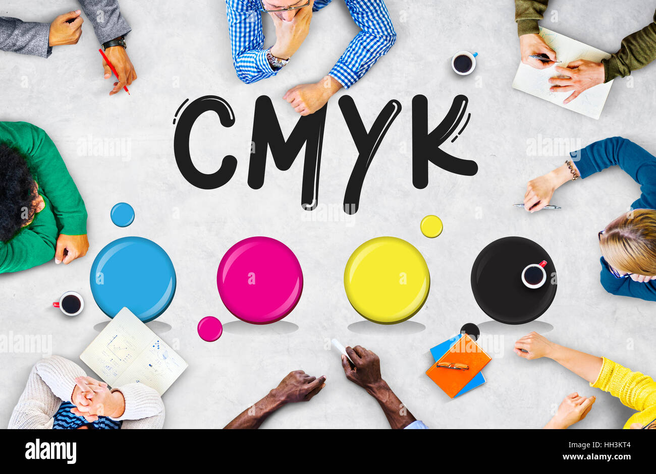 CMYK Creative Design Color Ink Mixture Printing Concept Stock Photo - Alamy
