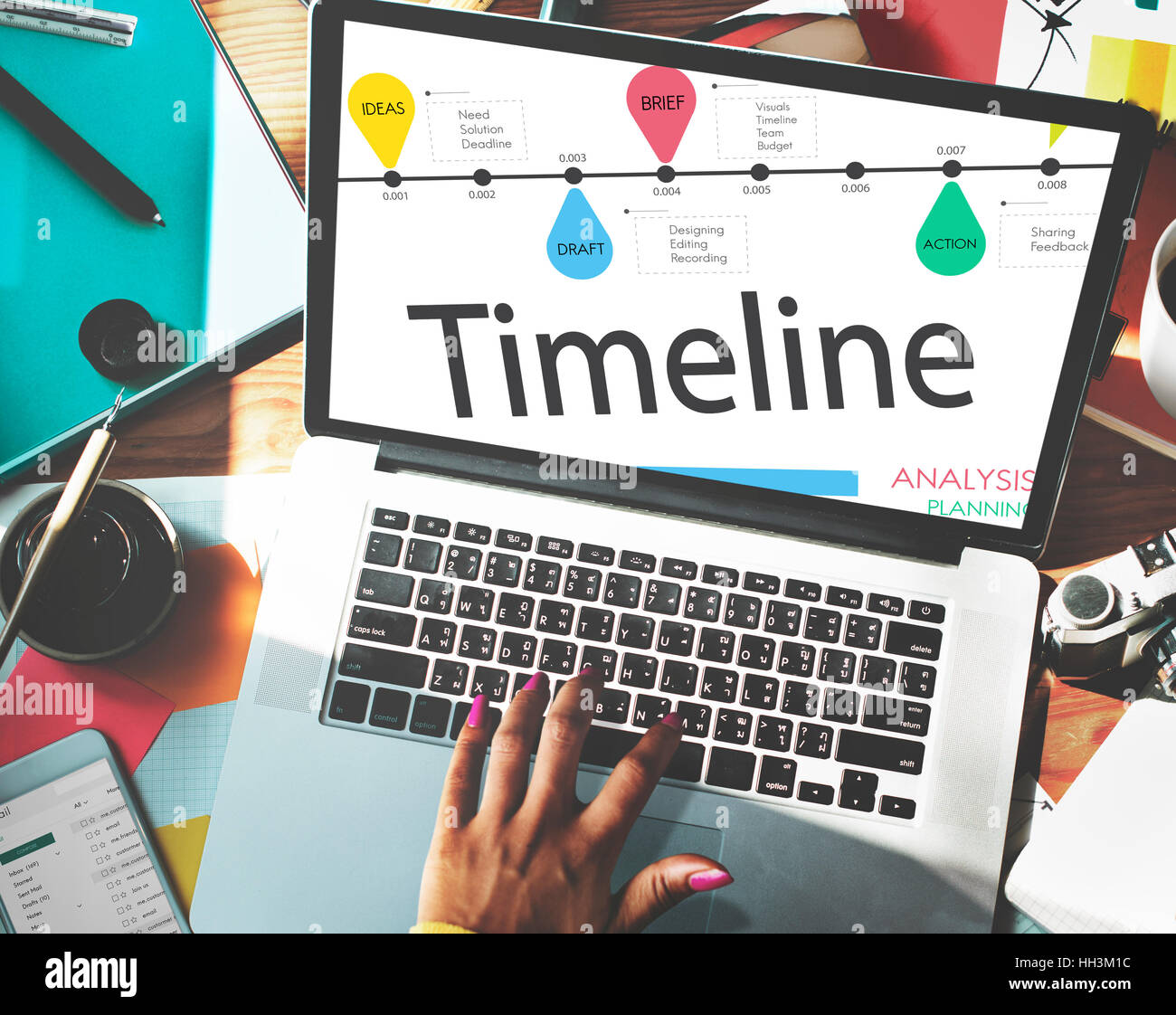 Timeline Process Progress Development Concept Stock Photo - Alamy