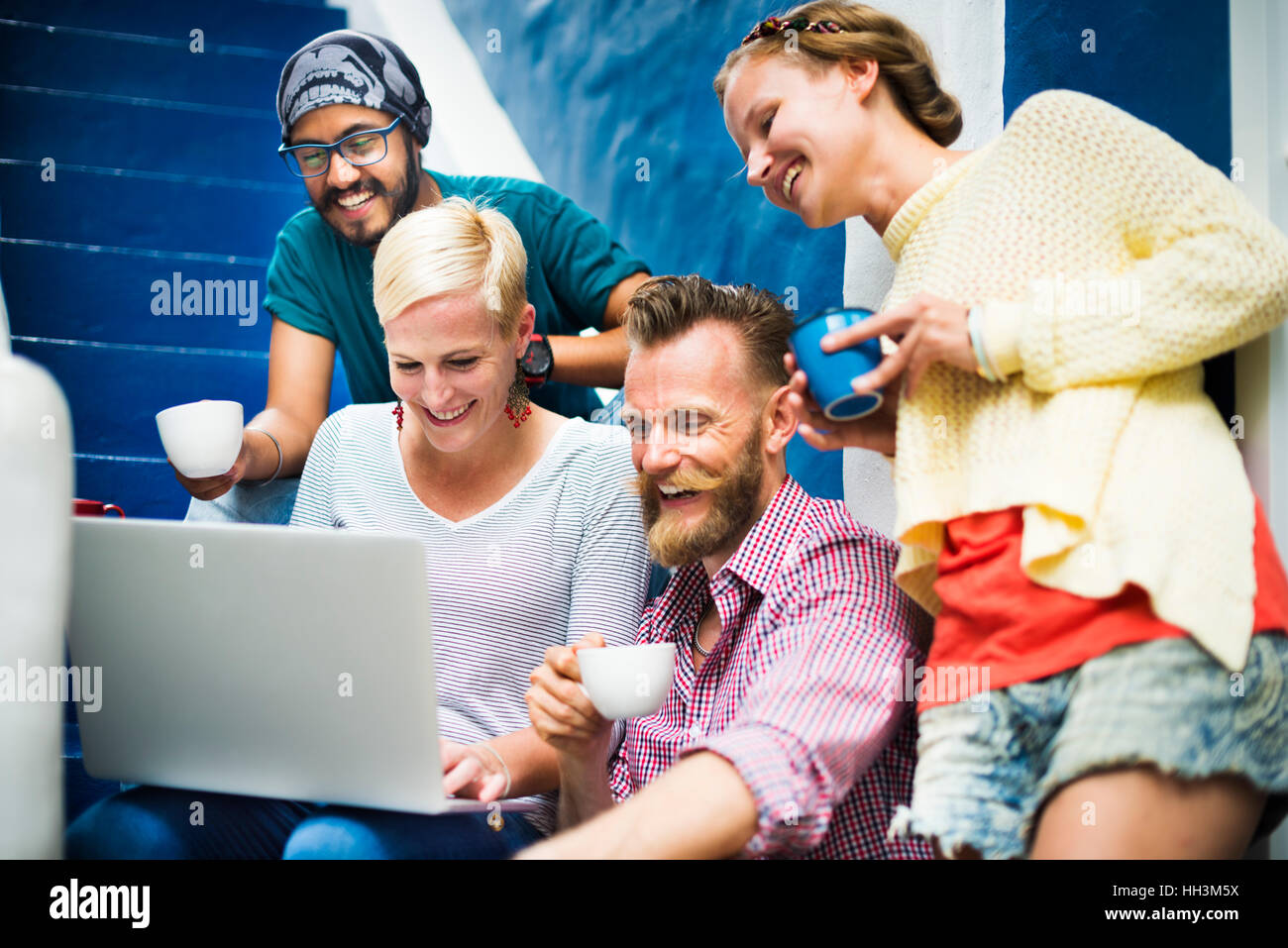 Group Of People Browsing Internet Concept Stock Photo - Alamy