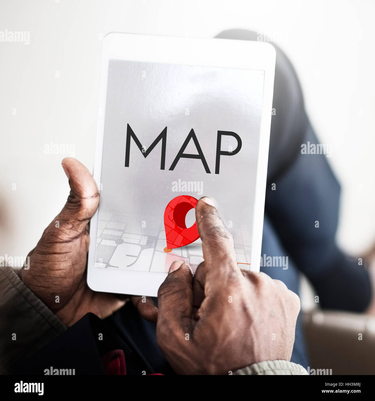 Route Navigation Map Location Journey GPS Concept Stock Photo - Alamy