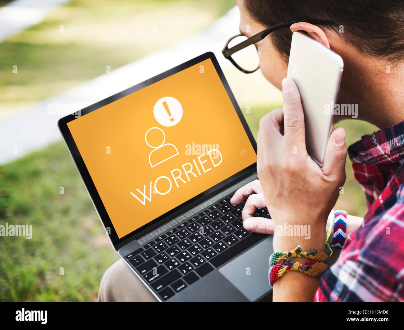Worried Person Icon Exclamation Mark Concept Stock Photo - Alamy