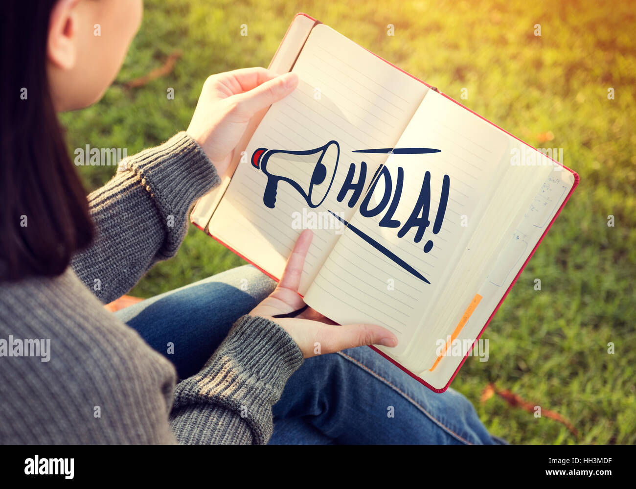 Bonjour Ciao Hola Hello Hi Greet Salute Concept Stock Photo - Alamy