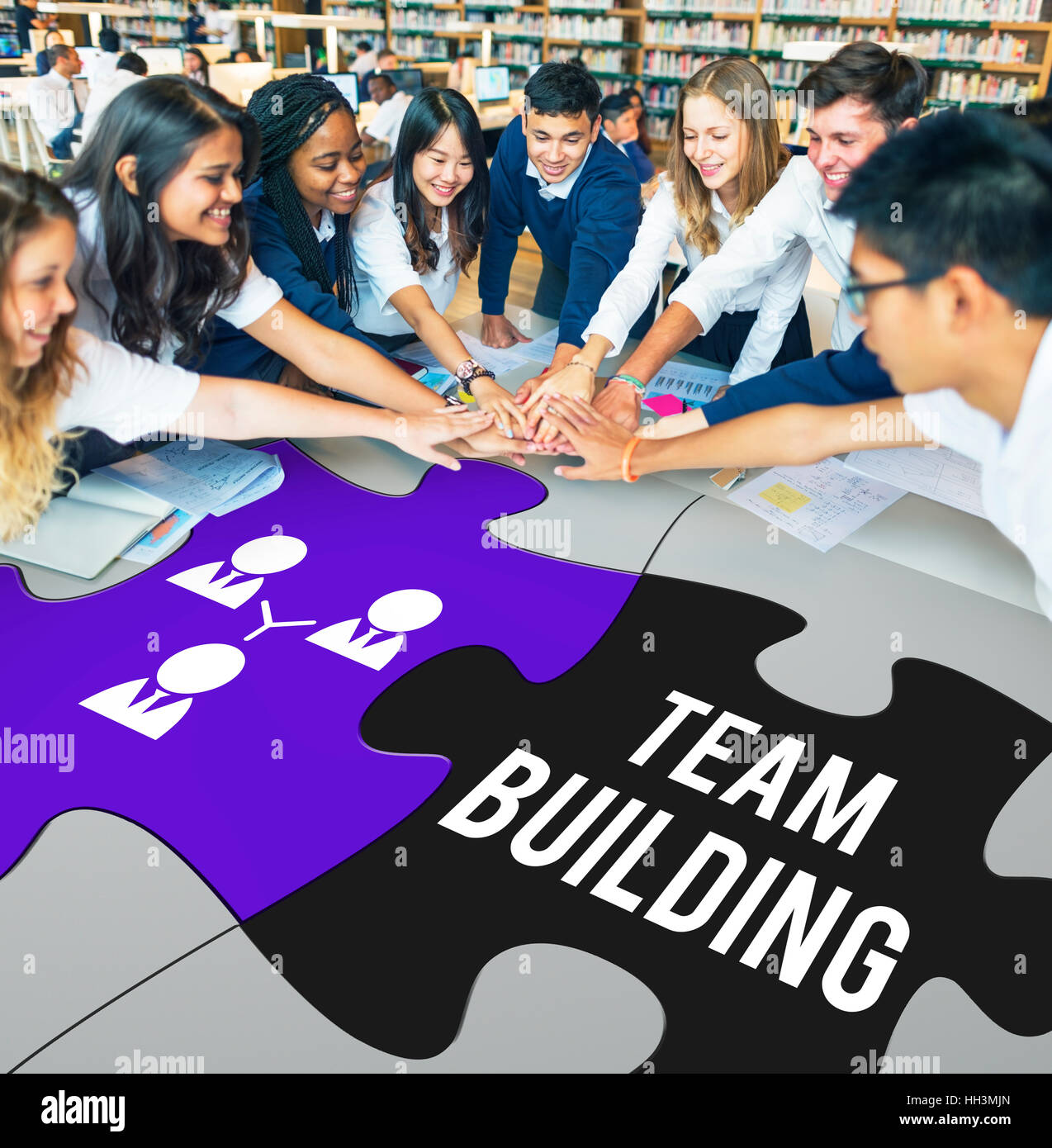 Team Building Collaboration Partenrship Cooperation Concept Stock Photo ...