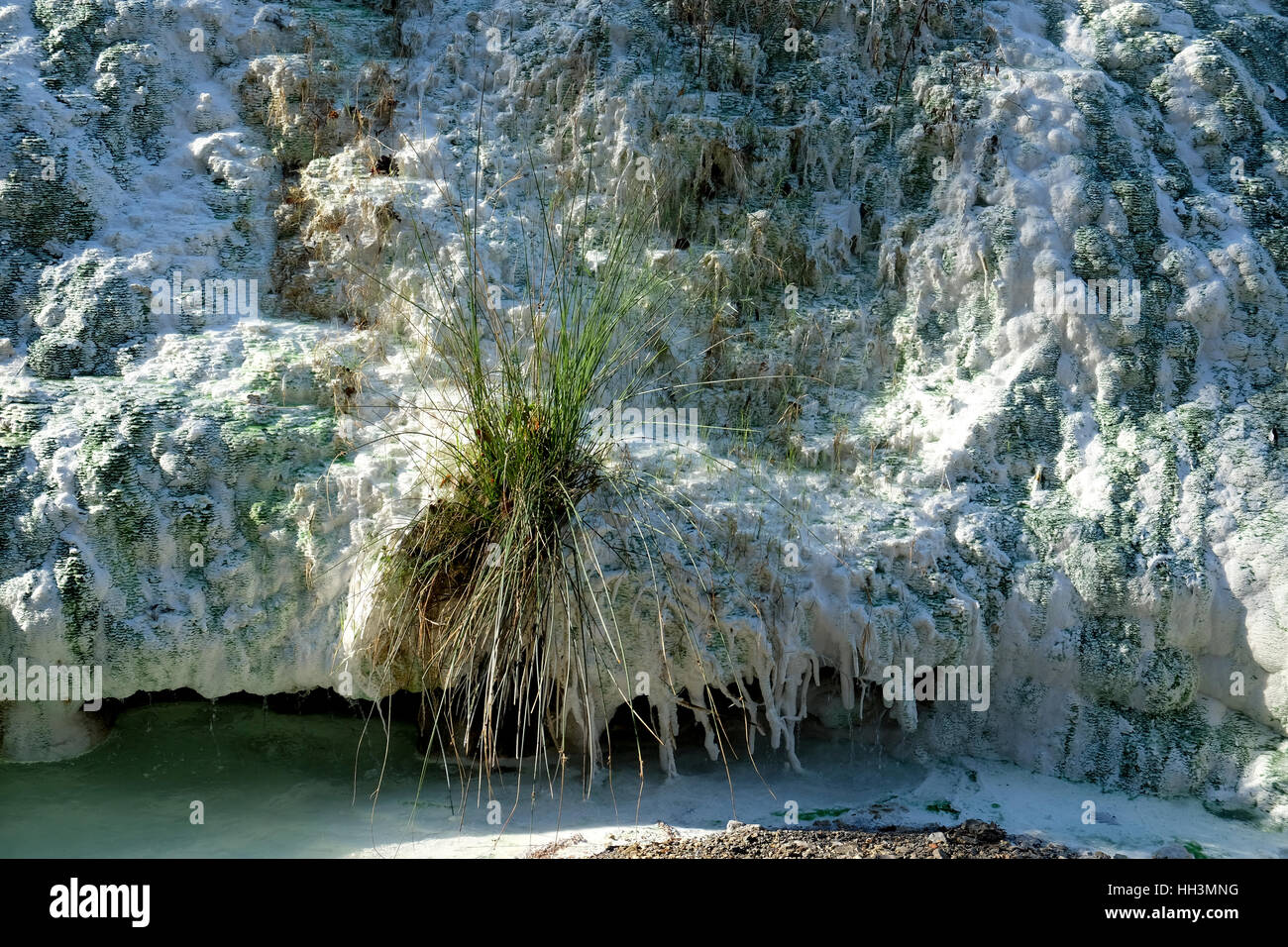Limestone formations at the riverbank in "Bagni San Filippo", near ...