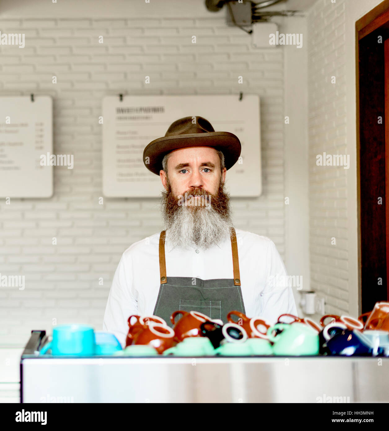 Coffee cafe professional steam uniform hi-res stock photography and ...