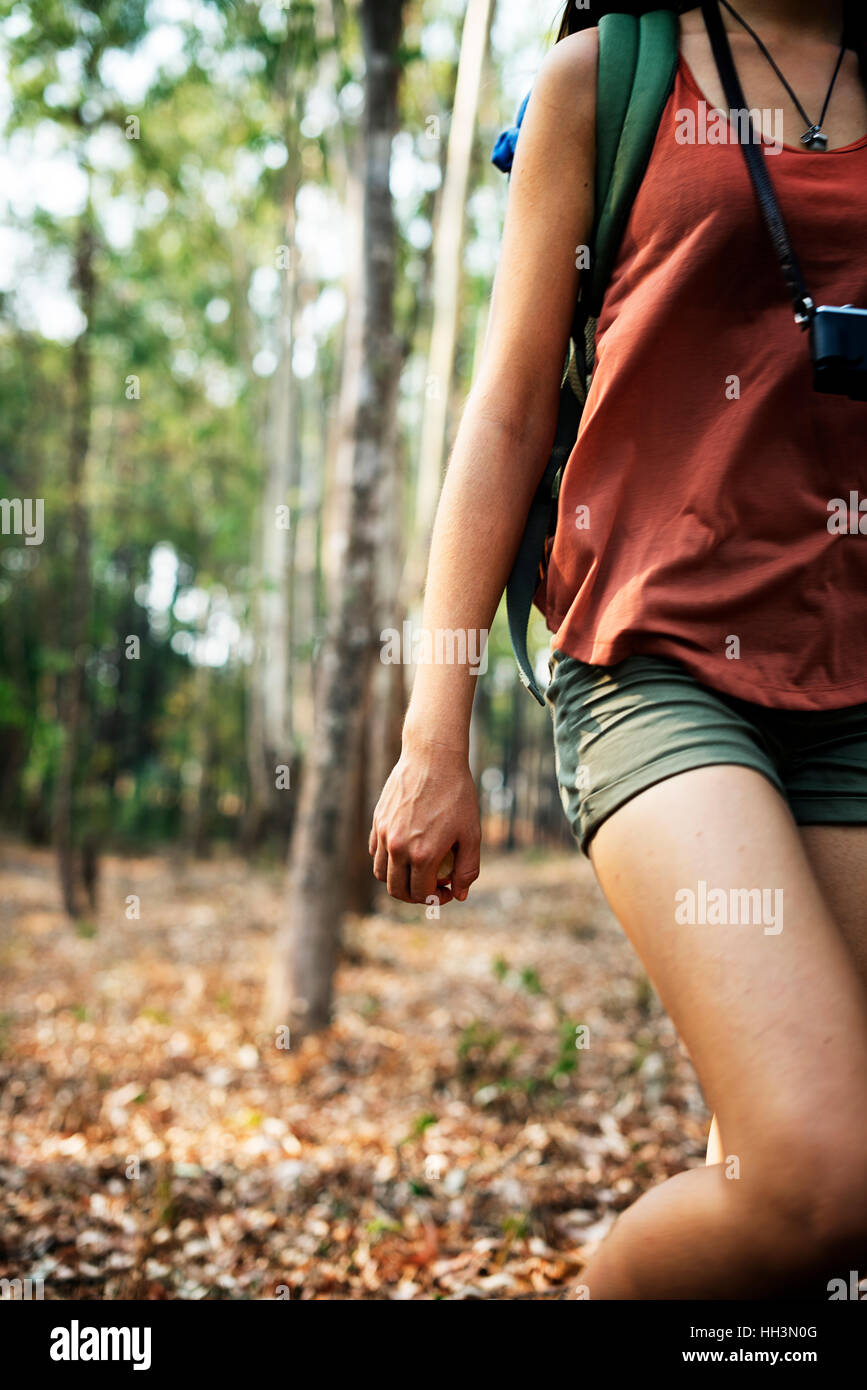 Girl Exploring Freedom Outdoors Concept Stock Photo - Alamy