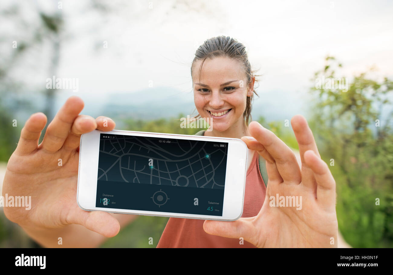 Search Navigation Map Route Concept Stock Photo - Alamy