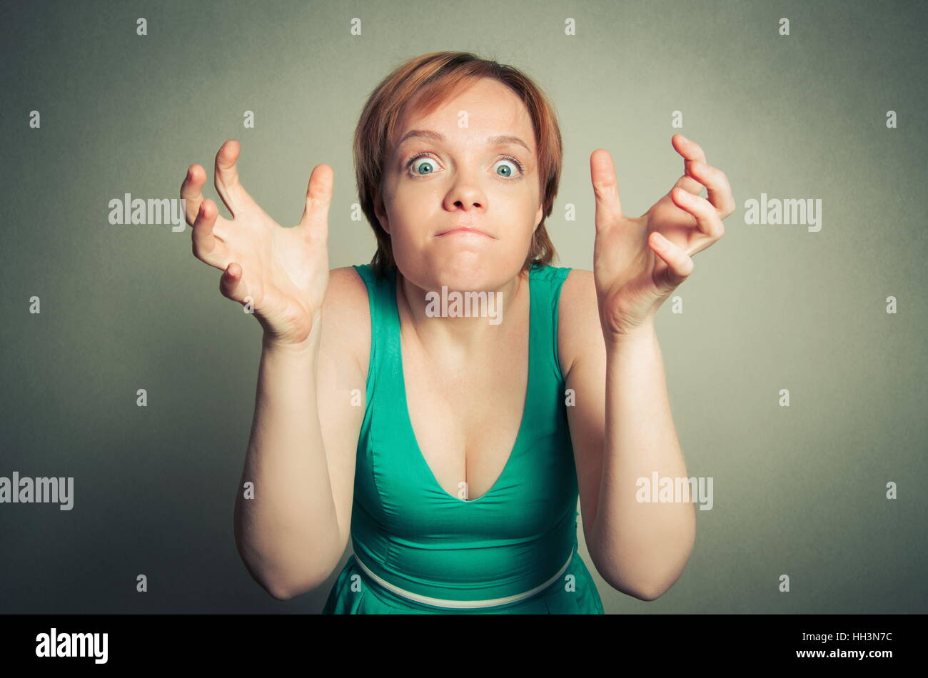 blond woman with the funny expression Stock Photo - Alamy
