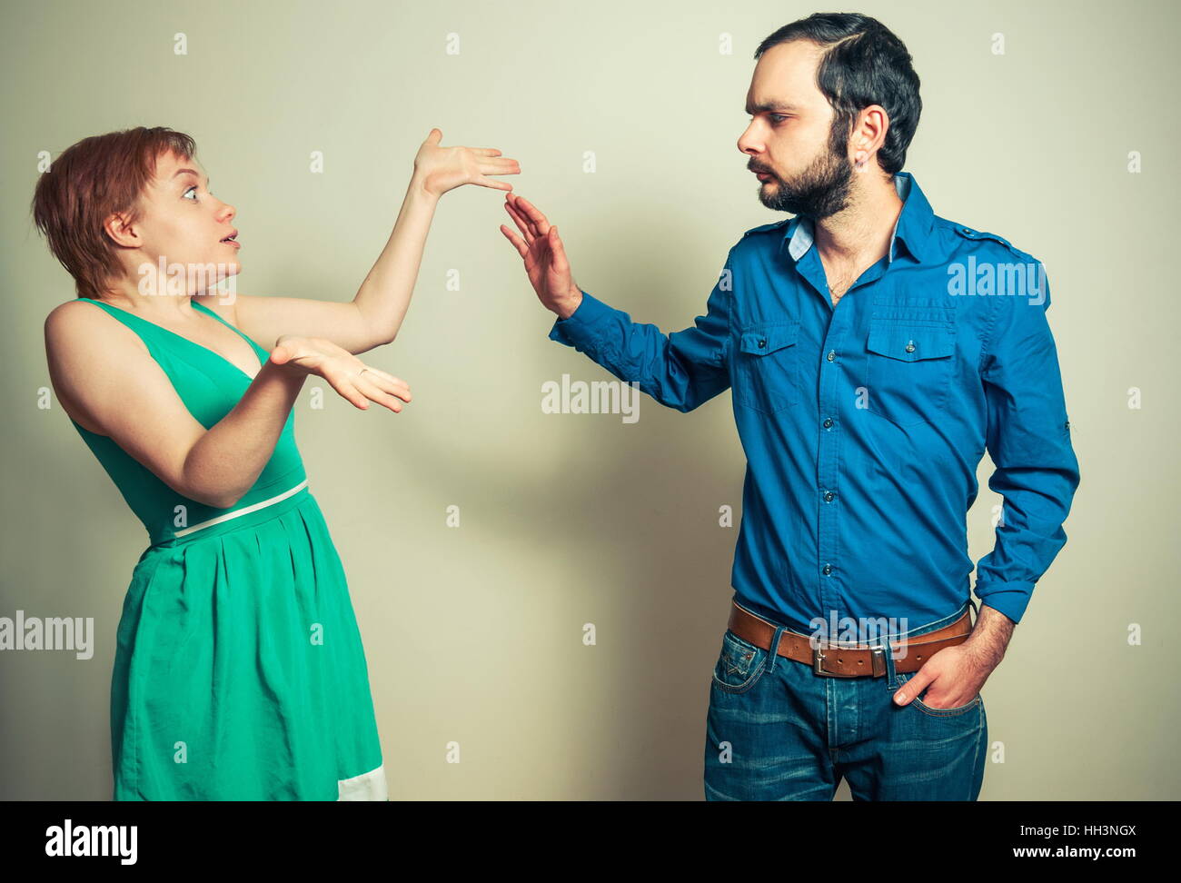 man arguing with the woman Stock Photo - Alamy