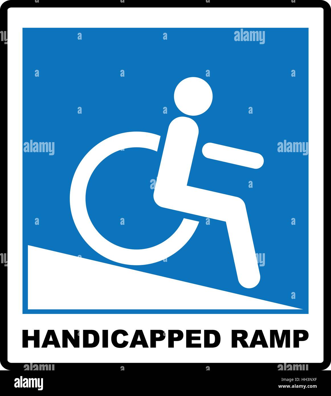 Handicapped ramp. Notice label. Vector illustration. Disabled Handicap ...
