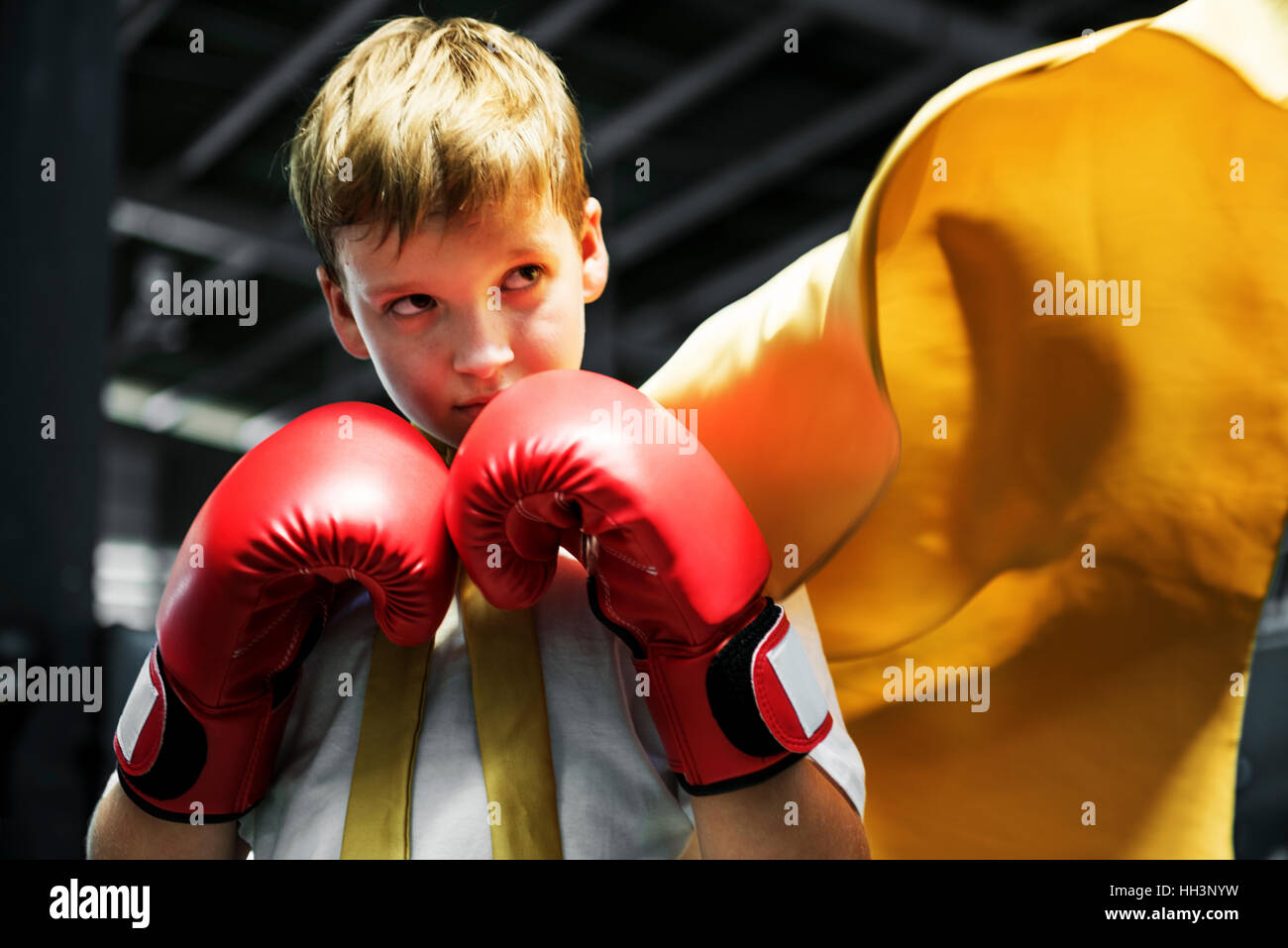 Superhero Champion Boxer Boy Strength Fighter Concept Stock Photo - Alamy