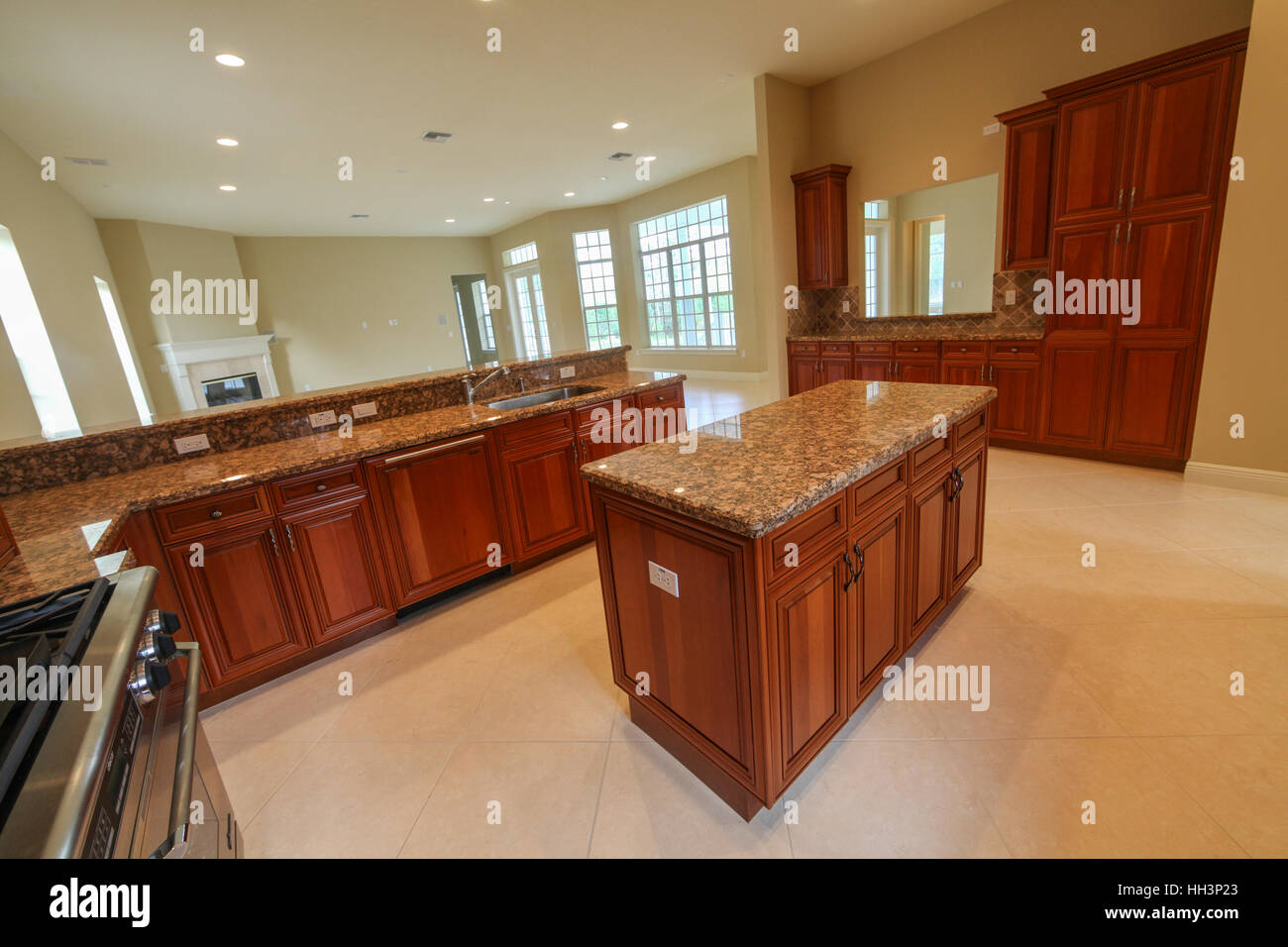 An interior shot of a kitchen in a home Stock Photo - Alamy