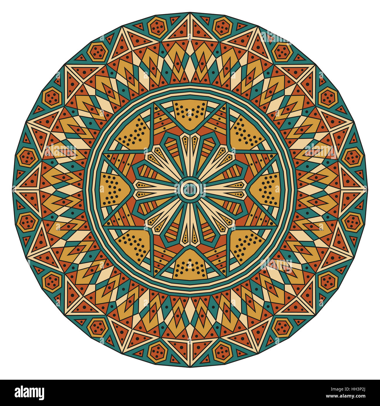 Colorful round ethnic pattern. Element for design Stock Photo - Alamy