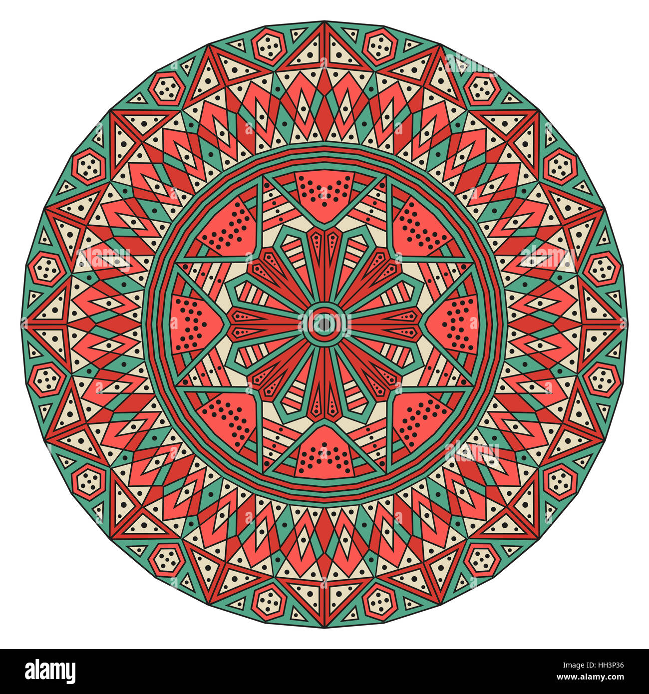 Colorful round ethnic pattern. Element for design Stock Photo - Alamy